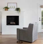 Stark Light Grey Fabric Swivel Arm Chair | Living Spaces